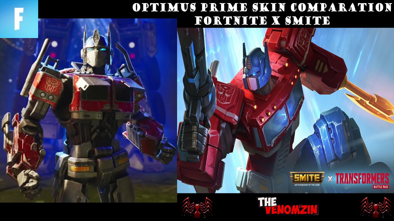FORTNITE x SMITE : Optimus Prime Skin Comparison (Transformers) - YouTube