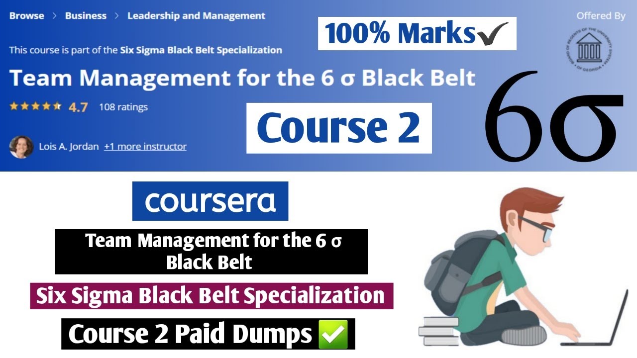 Team Management for the 6 σ Black Belt | Coursera | Six Sigma Black ...
