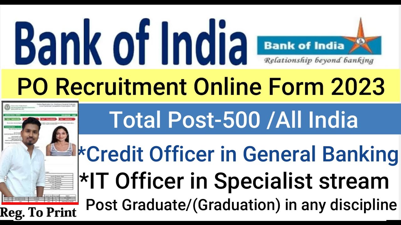 Bank of India PO Recruitment 2023 Online form 500 Post|| BIO PO post ...