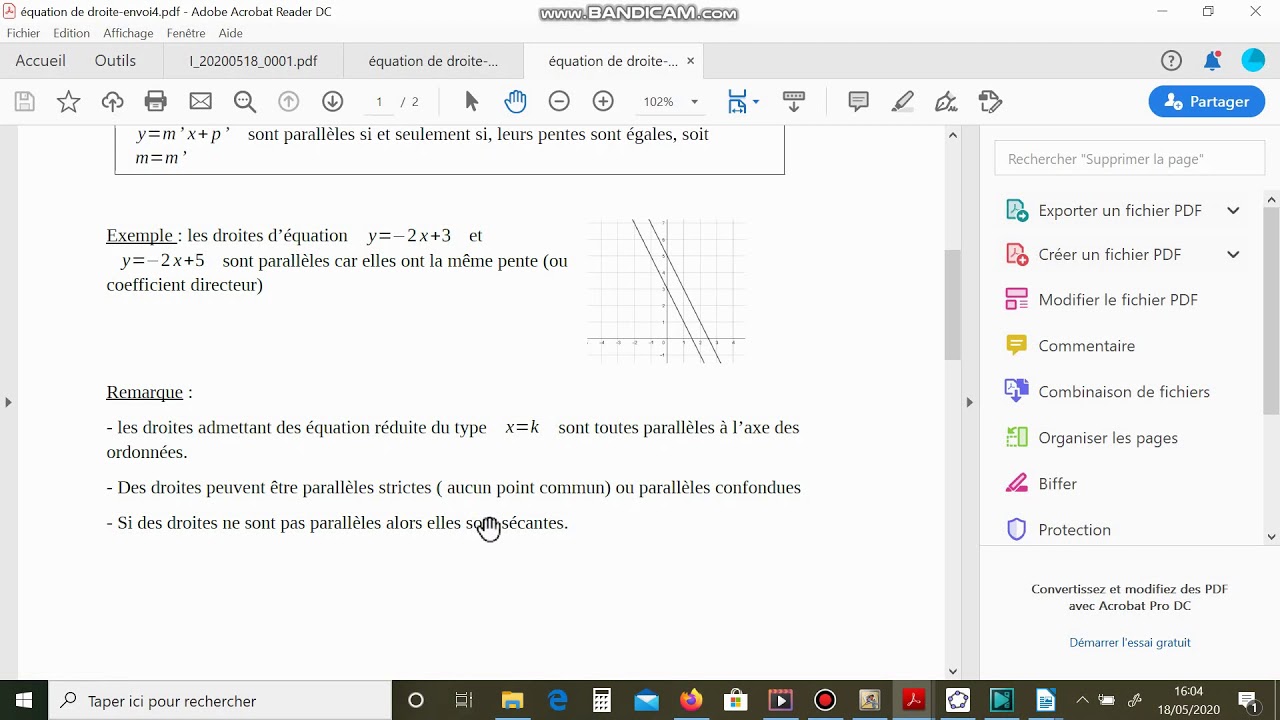seconde cours eq droite parallèle - YouTube