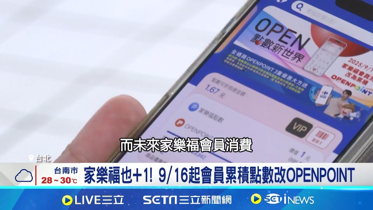 家樂福也+1! 9/16起會員累積點數改OPENPOINT 點數經濟規模2028估達770億 企業搶食商機 全聯併購推會員整合 富邦積極拓"MO幣生態圈"｜台灣要聞20250916｜三立 ...