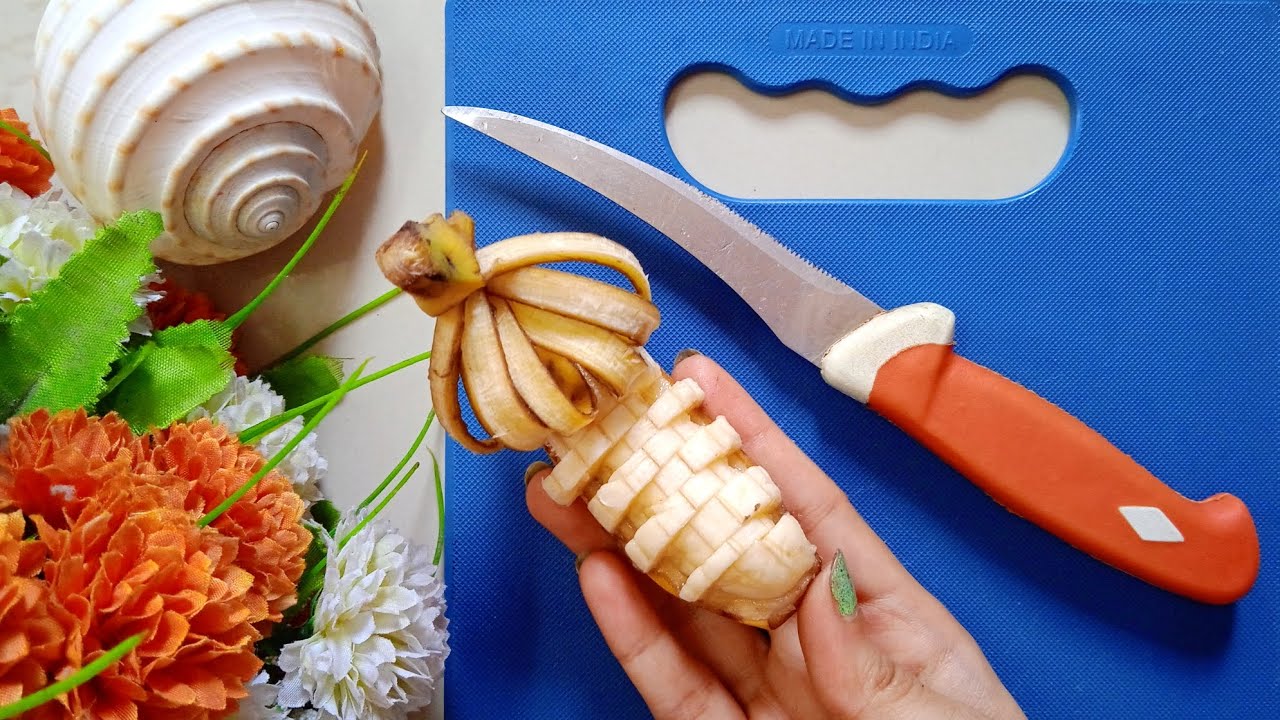 Food Art Design / Banana Decoration Idea / Fruit Decoration Plate - YouTube