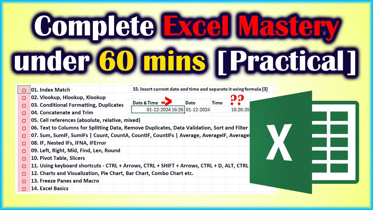 Complete Excel Mastery in Less Than 60 Minutes (2026) - YouTube