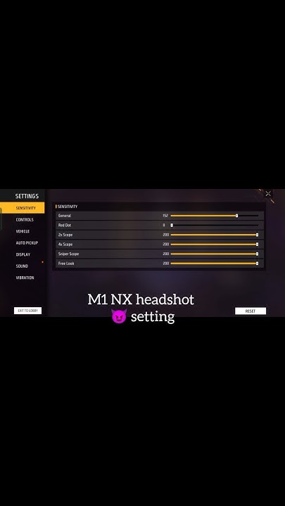 M1 NX #shorts feet headshot☠️ setting 😈 - YouTube