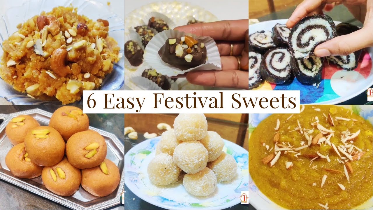 6 Easy Festival Sweets Recipes🔥/Dussehra Recipes/Sweets Recipes/त्योहार ...