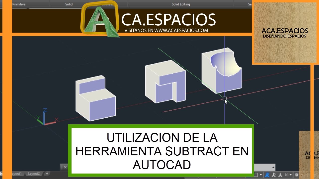 COMO SUSTRAER EN AUTOCAD 3D UTILIZAR LA HERRAMIENTA SUBTRACT YouTube COMO SUSTRAER EN AUTOCAD 3D UTILIZAR LA HERRAMIENTA SUBTRACT YouTube