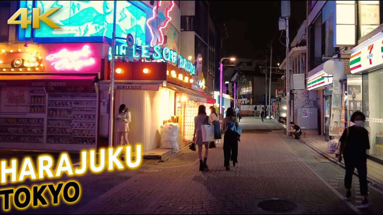 Tokyo night walk: Harajuku and Takeshita street near midnight [4K ...