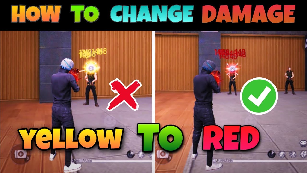 HOW TO CHANGE YELLOW🟡 TO RED🔴 DAMAGE IN FREE FIRE || X-MACRO FF - YouTube