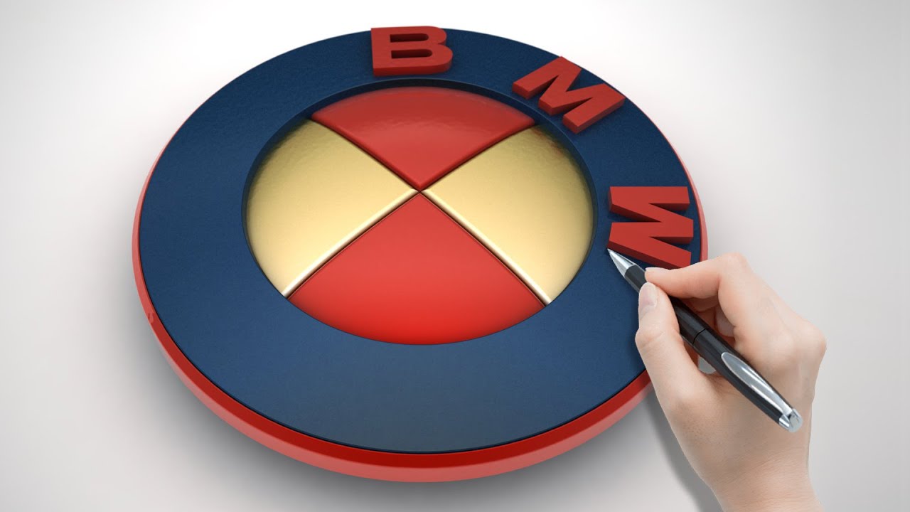 3d drawing logo BMW | Easy drawing BMW Logo - YouTube