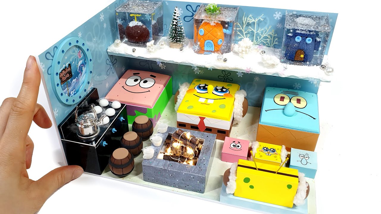 DIY Miniature Spongebob & friends Winter Board House # - Spongebob ...