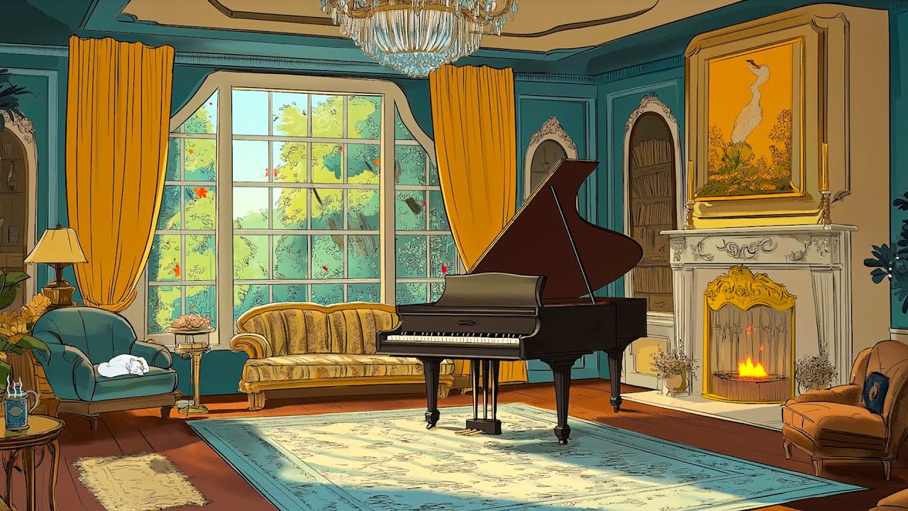 1950's peaceful day with vintage oldies playing in another room (relax ...