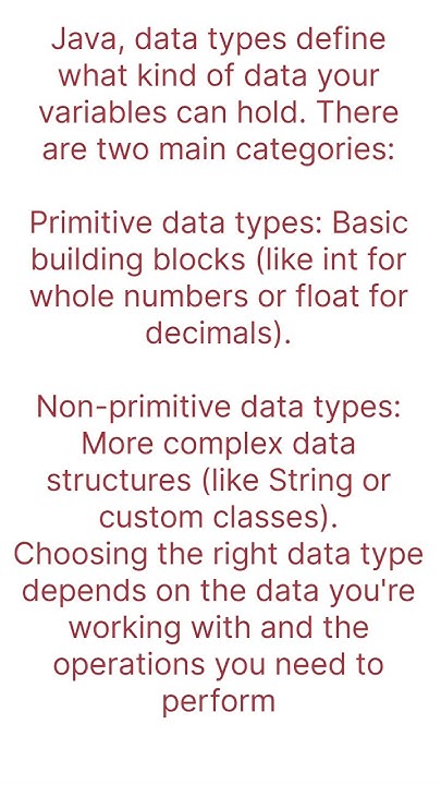 data type in Java programming #javaprogramming - YouTube