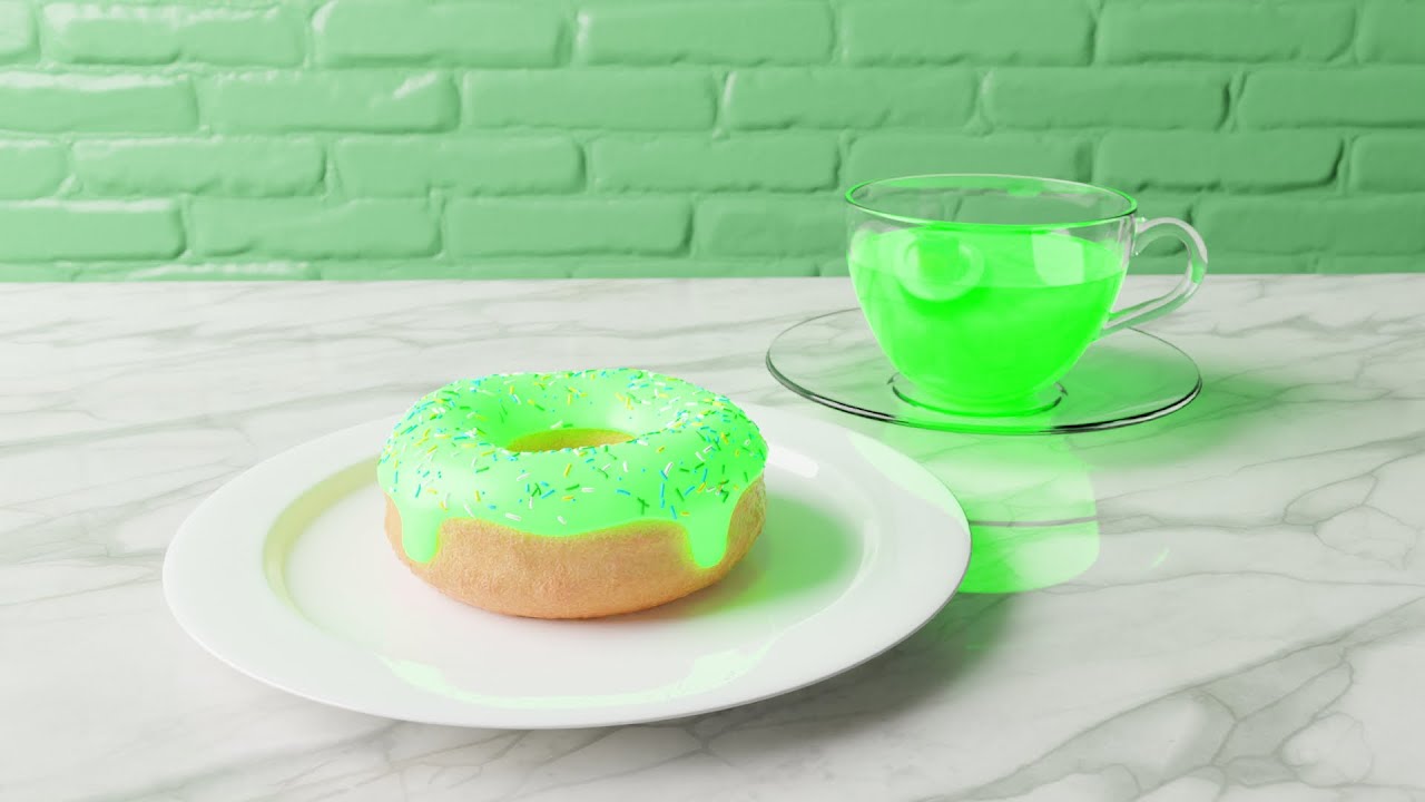 Radioactive Donut with Cup of Slime - Blender Animation - YouTube