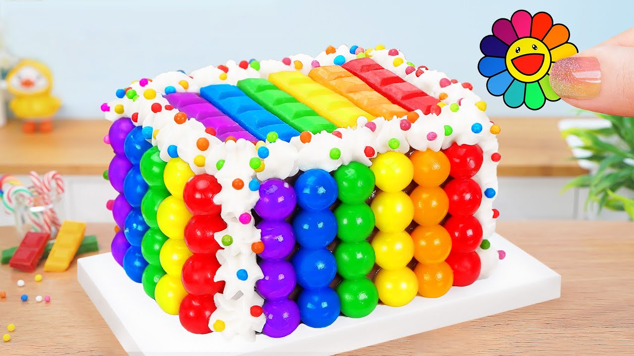 Amazing Rainbow Cake Decorating Ideas | Melting Chocolate Mini Rainbow Cake Easy Recipes - YouTube