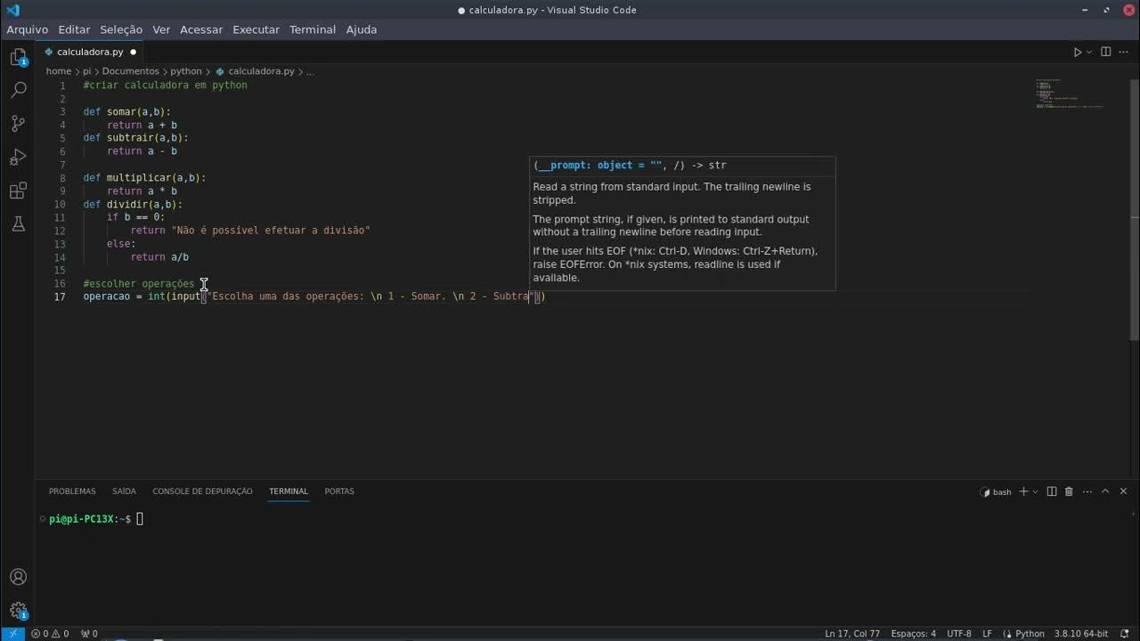 Criando uma calculadora SIMPLES em Python - YouTube