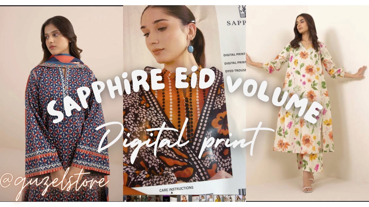Sapphire summer collection2024 // sapphire digital three piece lawn ...