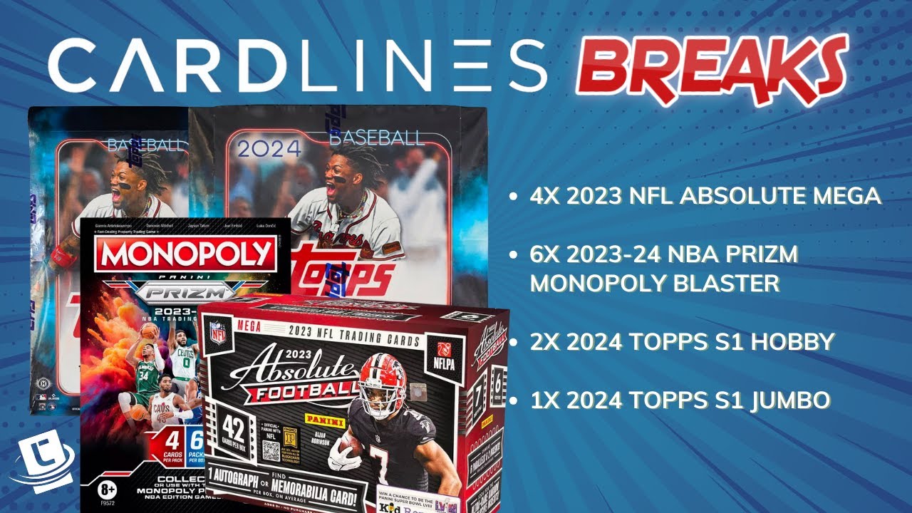 2023 NFL Absolute Mega. 23-24 Prizm Monopoly. 2024 Topps Series 1 Jumbo ...