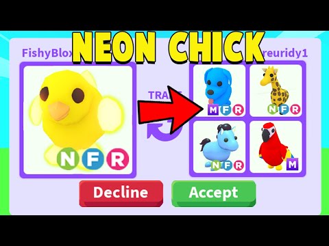Trading FIRST NEON CHICK in Adopt Me! - YouTube