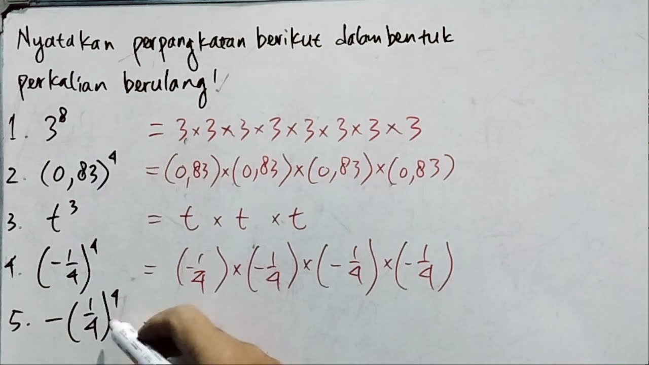 Cara Menyatakan Perpangkatan Menjadi Bentuk Perkalian Berulang Kelas 9 ...