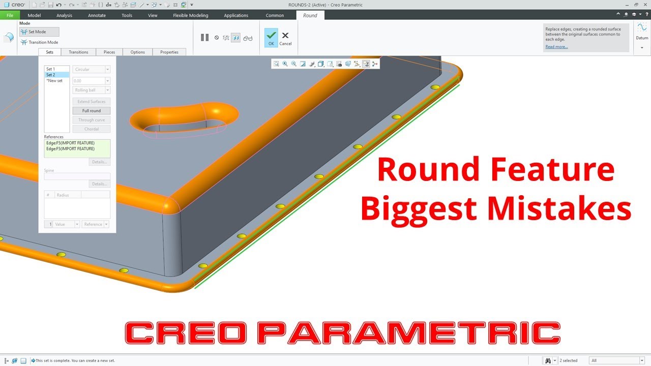 Creo Parametric - Round Feature Biggest Mistakes - YouTube