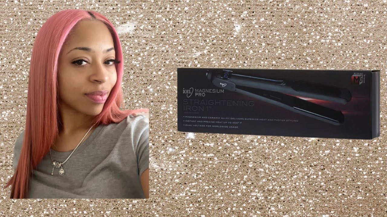 CURLY TO STRAIGHT | Pink hair color update | Ion Magnesium Pro # ...