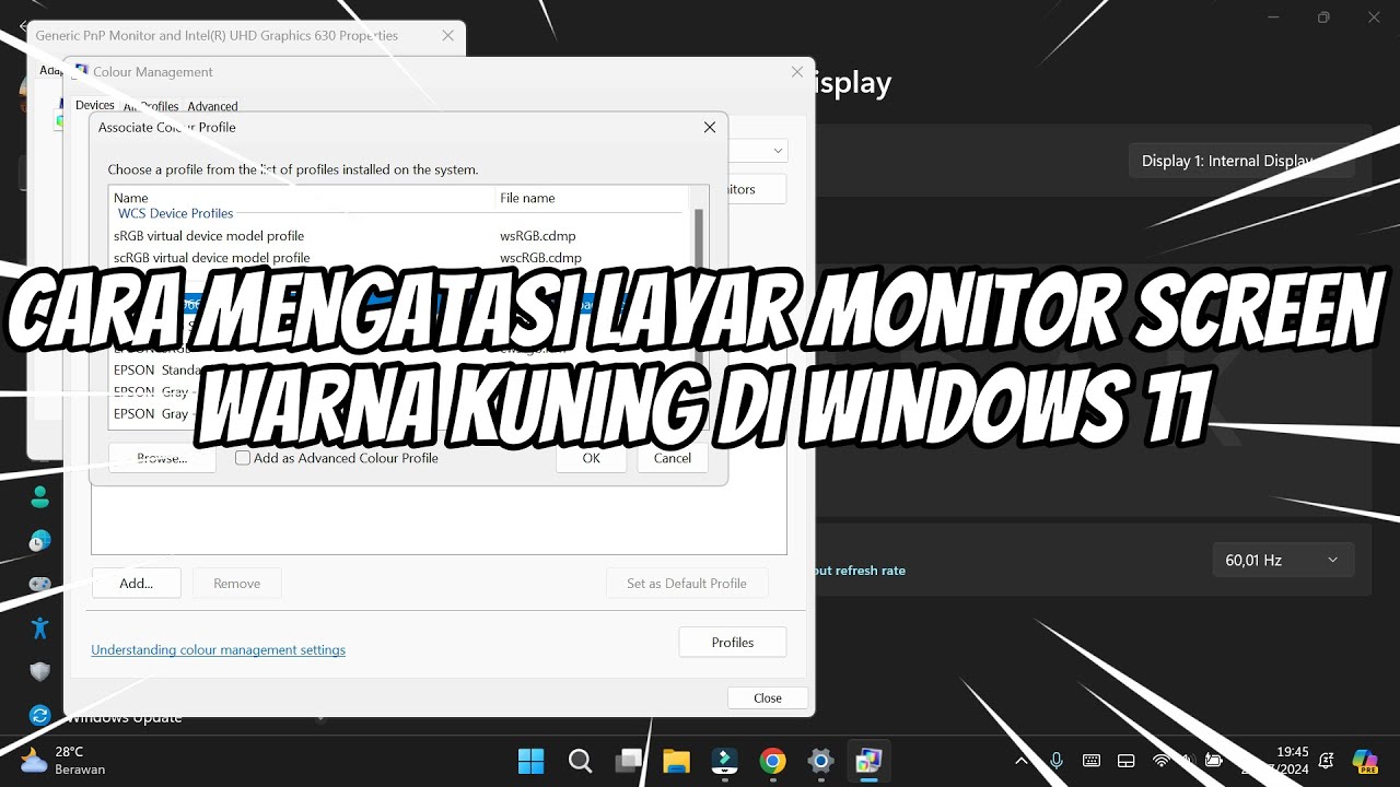 Cara Mengatasi Layar Monitor Screen Warna Kuning di Windows 11 - YouTube
