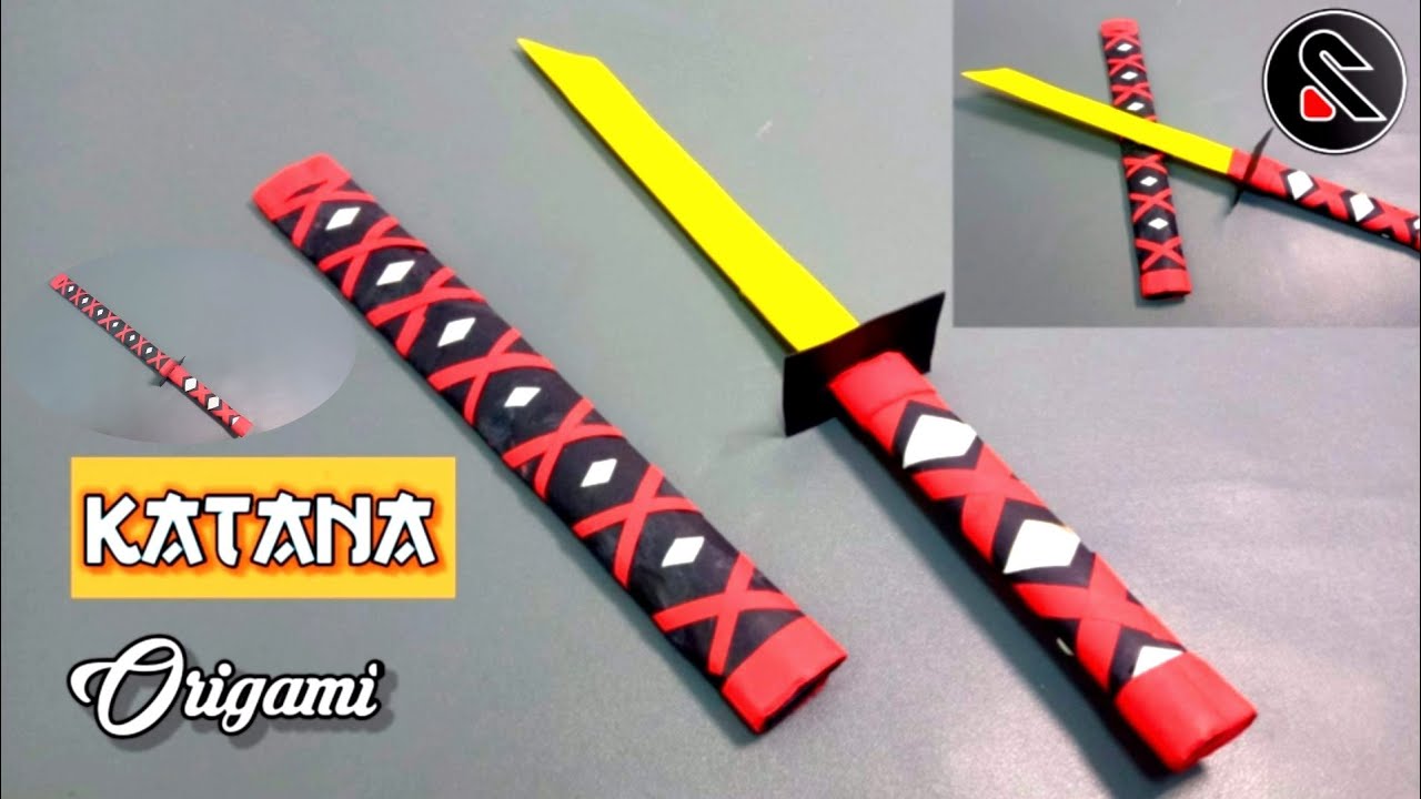 HOW TO MAKE PAPER SWORD KATANA SAMURAI EASY | ORIGAMI KATANA JAPANESE SAMURAI PAPER SWORD ...