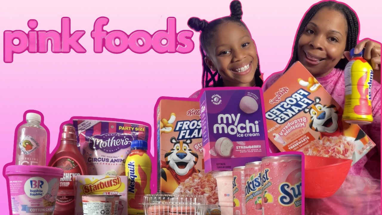 We ONLY ate PINK foods for 24 Hours 😱💗 - YouTube