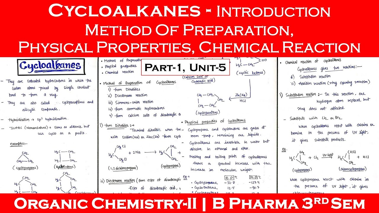 cycloalkanes | preparation of cycloalkanes | reaction of cycloalkanes ...