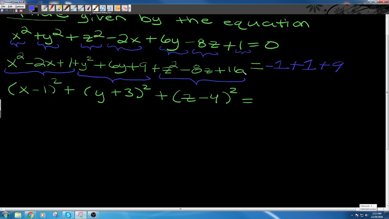 Find the center and radius of the sphere given by the equation - YouTube