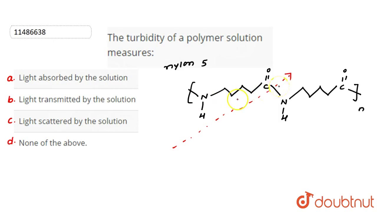 The turbidity of a polymer solution measures: - YouTube