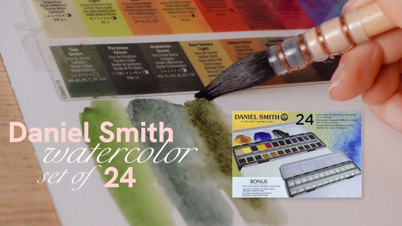Daniel Smith Watercolor Set of 24 | Unbox & Swatch With Me 🌸 - YouTube