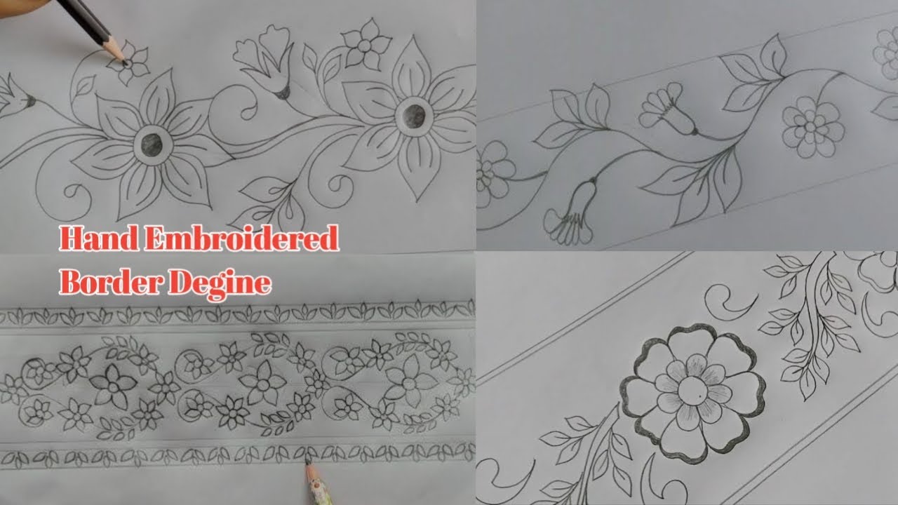 Hand Embroidered Border Degine 🌼🌼#design - YouTube