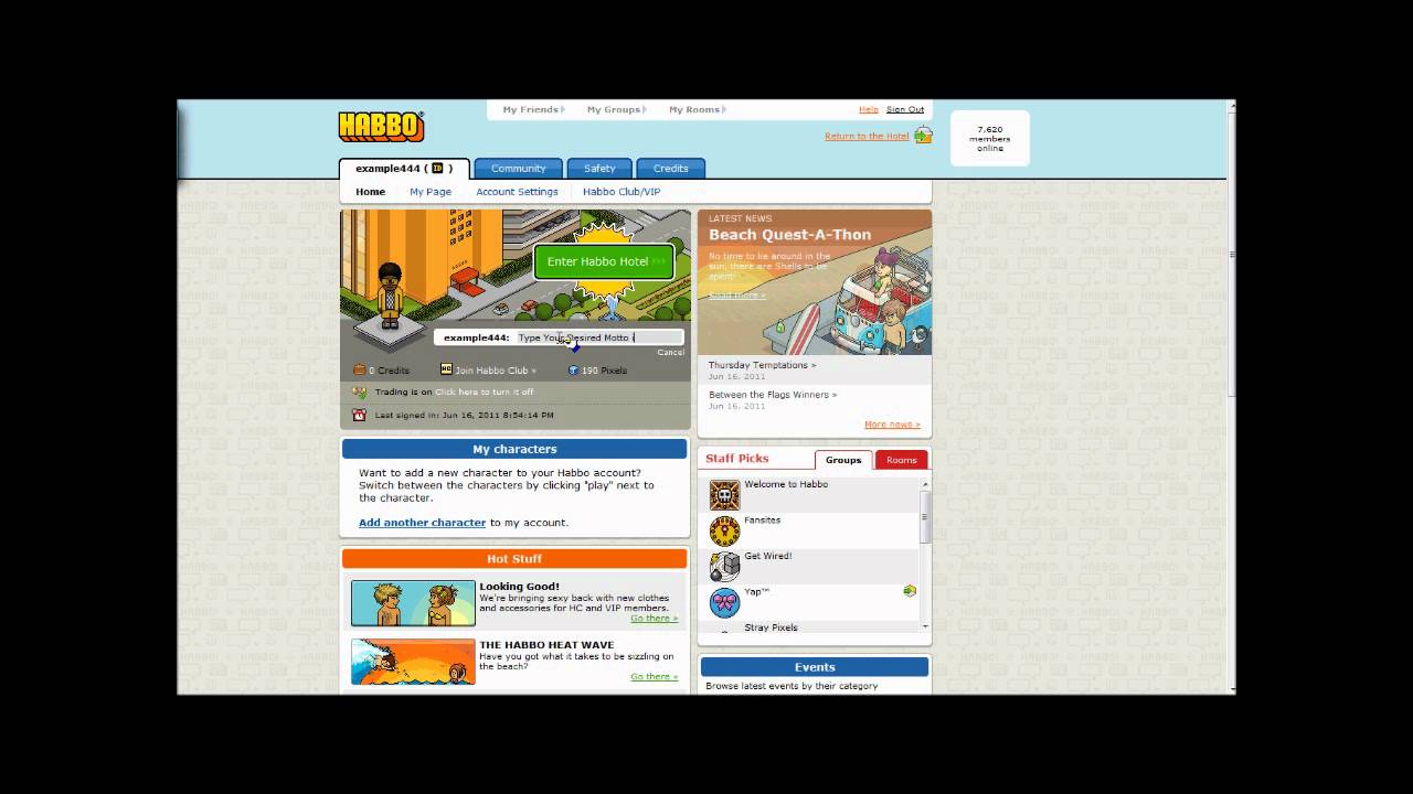 How to change your Habbo's Motto - YouTube