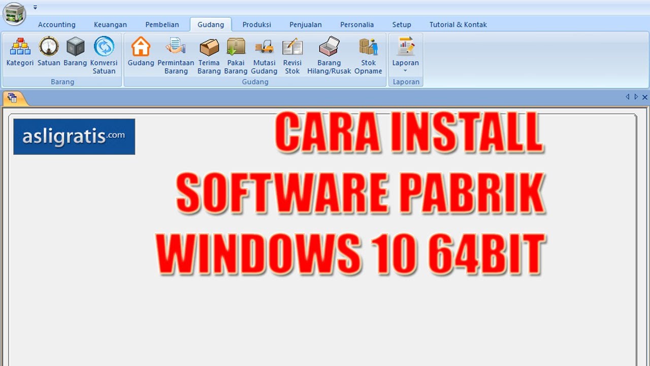 CARA INSTALL SOFTWARE PABRIK - WINDOWS 10 64BIT - YouTube