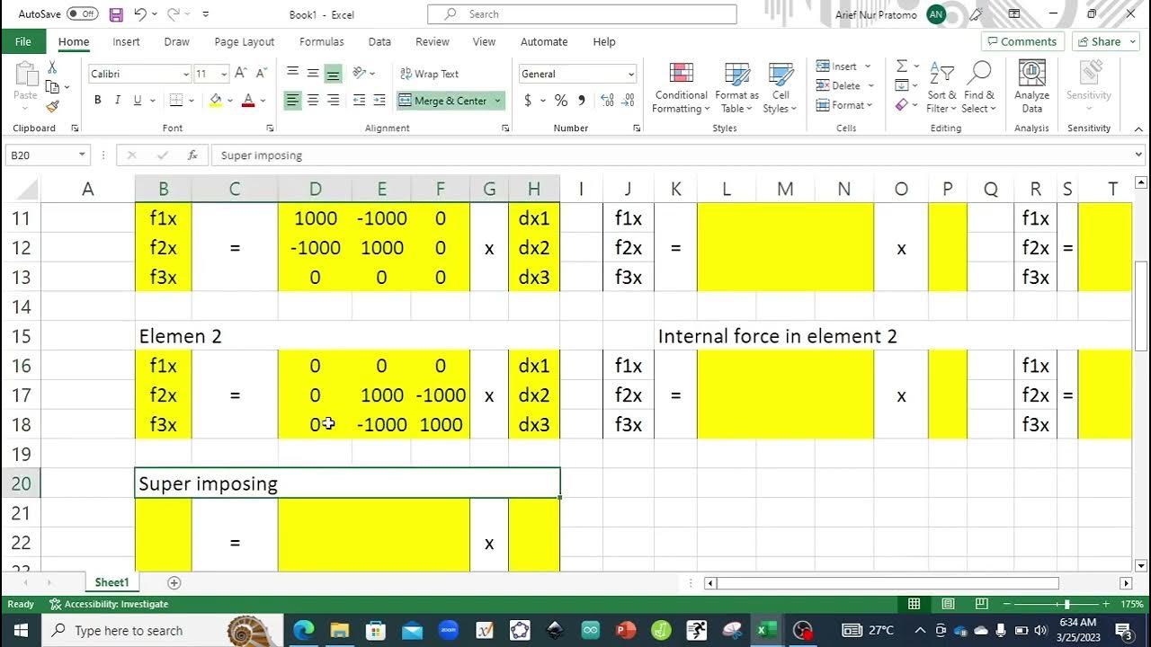 Finite Element Method using Excel - Spring Elements - YouTube