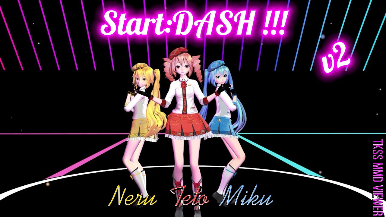 [MMD Viewer] Live Idols Miku, Teto & Neru - Start:DASH !!! - YouTube