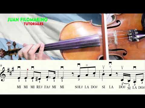 Aurora - Canción a la Bandera Argentina / PARTITURA PARA VIOLIN como tocar INSTRUMENTAL