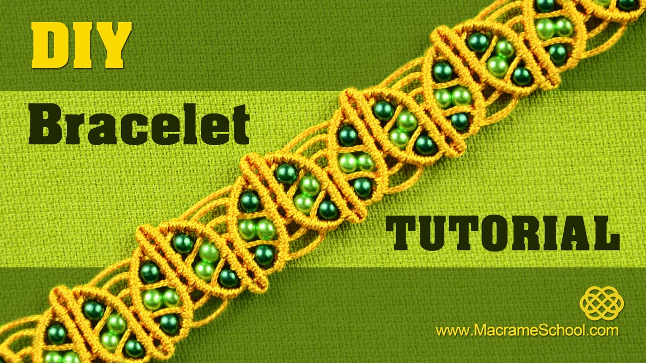 DIY Macramé Spring Leaf Bracelet Tutorial - YouTube