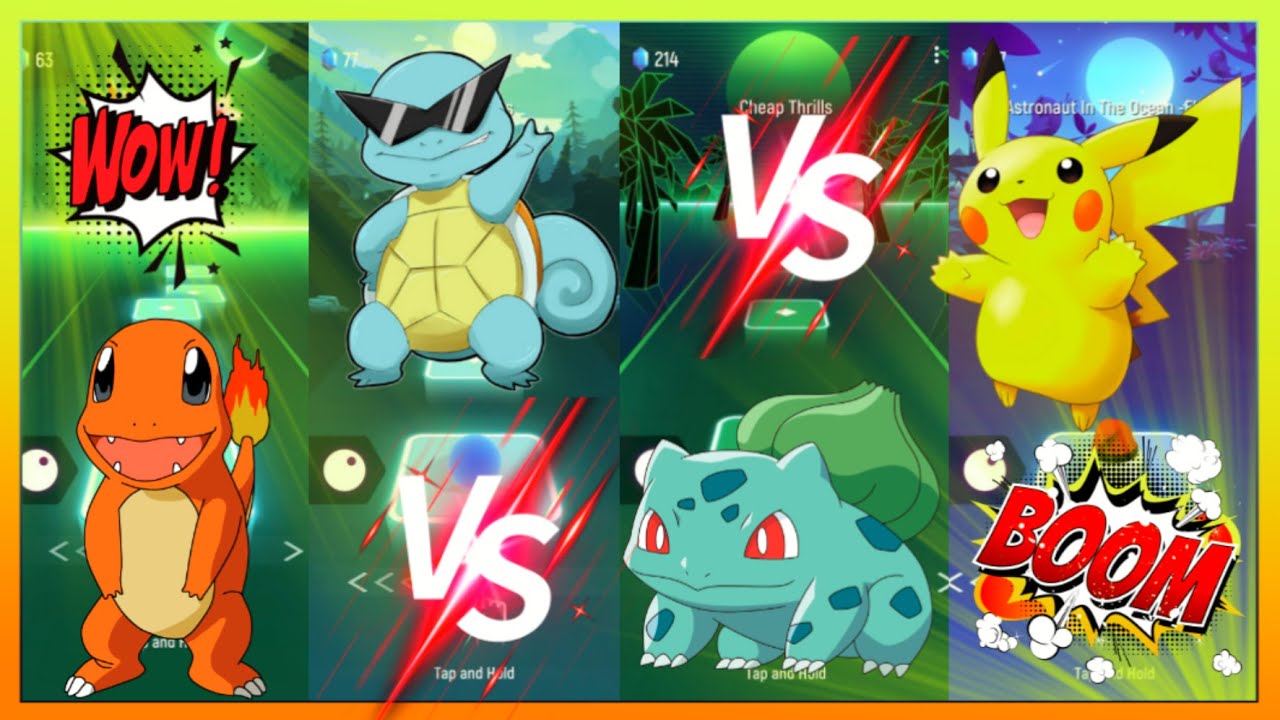 The Epic Pokemon Battle - Charmander 🆚Squirtle🆚Bulbasaur🆚Pikachu ...