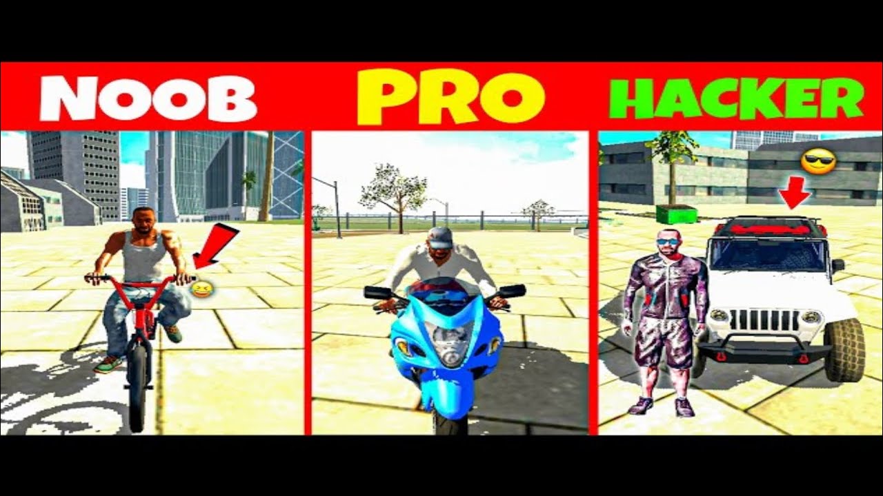 indian bike driving 3d stunt match with bike noob vs pro vs hacker 🙀🙀 - YouTube