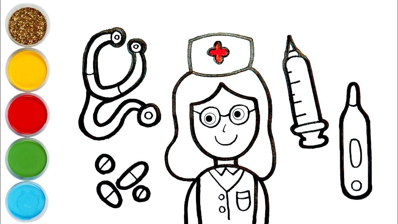 Drawing Nurses and Doctor Equipment for Children and Toddlers | Drawing ...