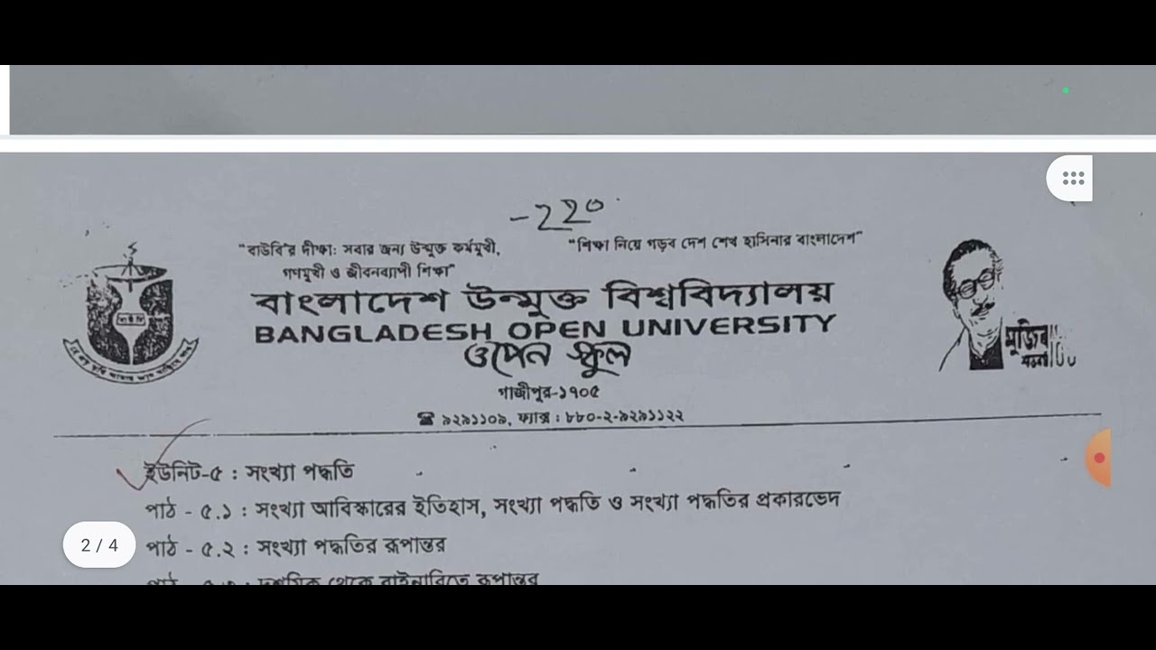 Open University HSC ICT Short Syllabus 2023,BOU HSC ICT Syllabus 2023 ...