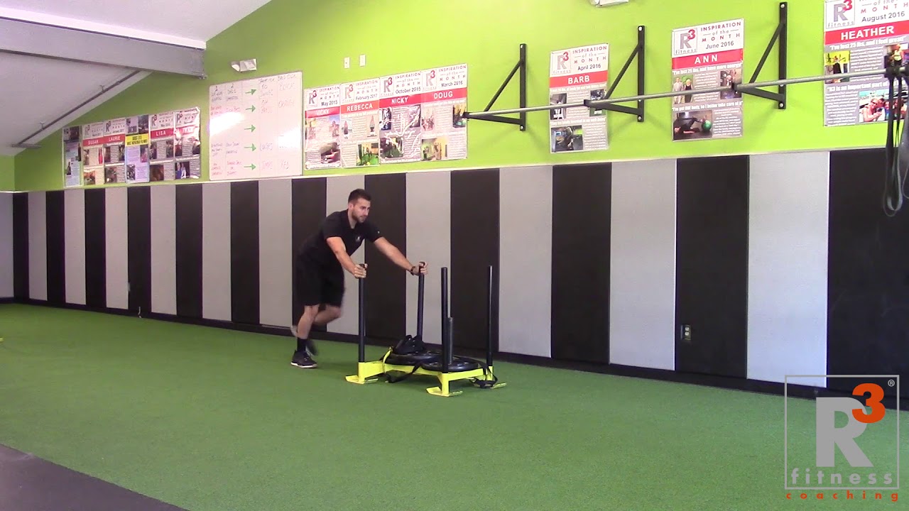 SLED PUSH W/ CHEST PRESS - YouTube