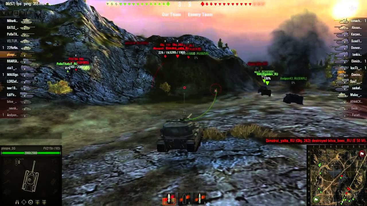 World Of Tanks FVB 215b 183 test server - YouTube