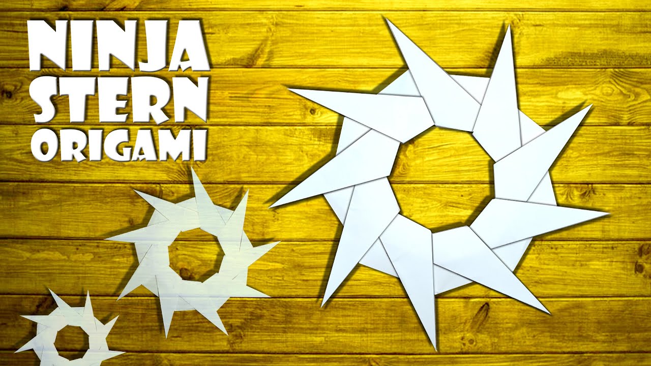 Ninja Stern Origami aus Papier basteln - how to make a Paper ninja star ...