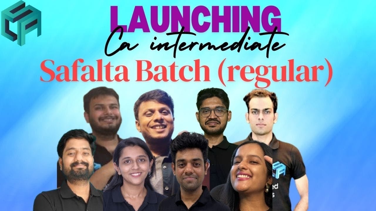 Launching CA Intermediate Safalta batch ( Regular) by Chartered studies - YouTube