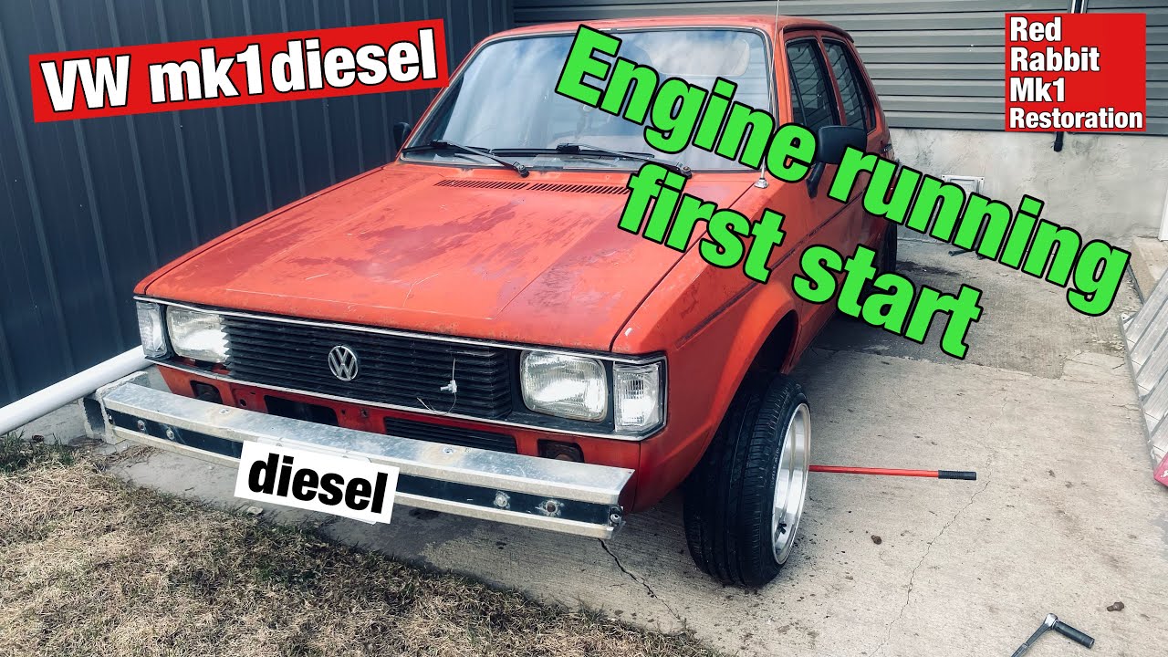 VW Rabbit Golf mk1 diesel. (First start engine running) - YouTube