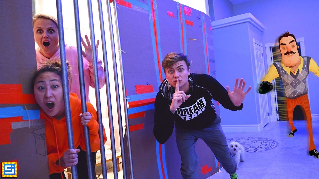 Hello Neighbor Cyber Spy Game in the Dark with Sharer Fam!! - YouTube