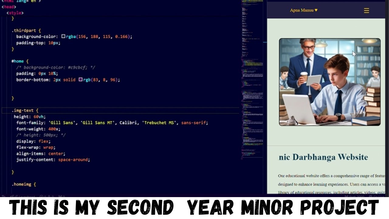 My Second Year Minor Project Use Html Css Andand Javascript College 6725